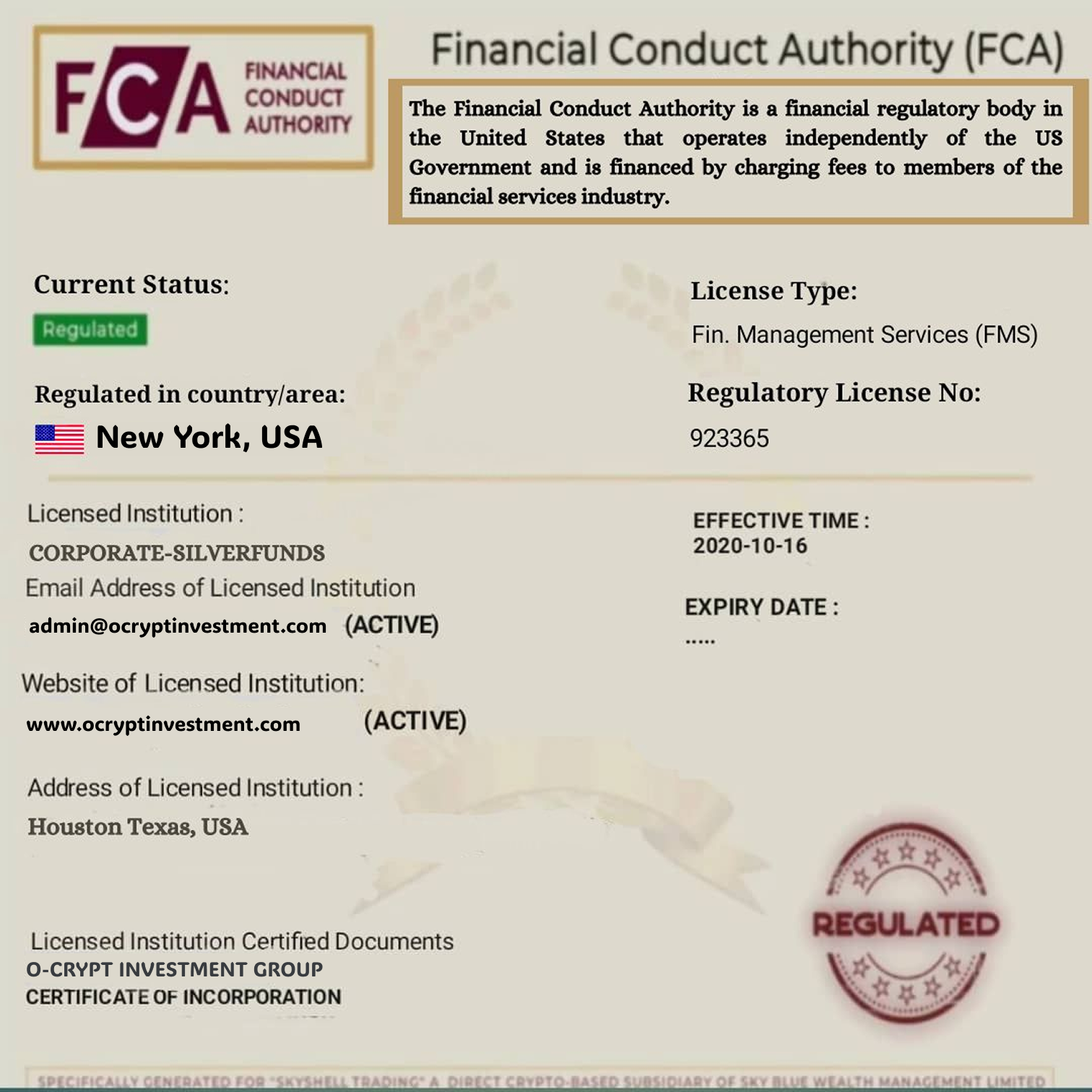 Ocrypt Investment Group - Secure & Smart Investing